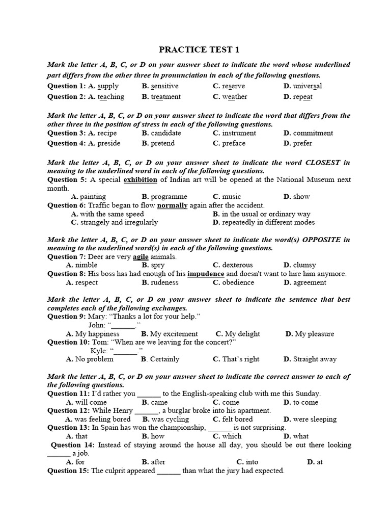Cop - Practice Test 1 | Download Free PDF | Climate Change | Greenhouse Gas