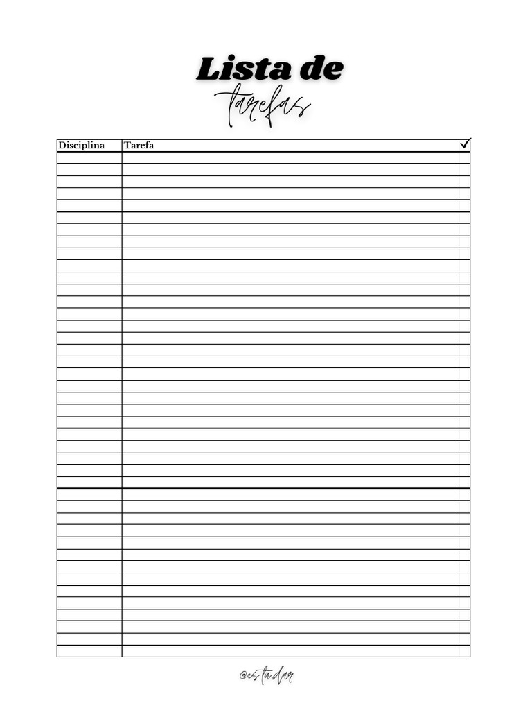 Lista de tarefas | PDF