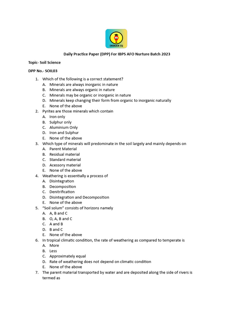 OLD Papers by IARI Toppers | PDF