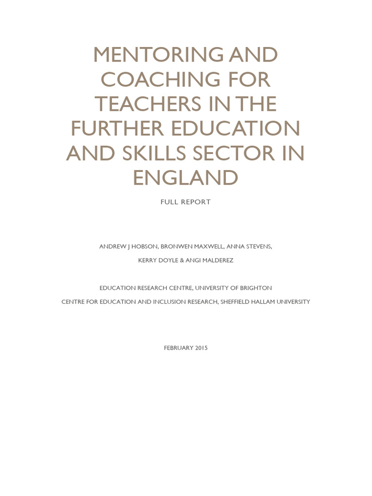 Mentoring Full Report | PDF | Mentorship | Teachers