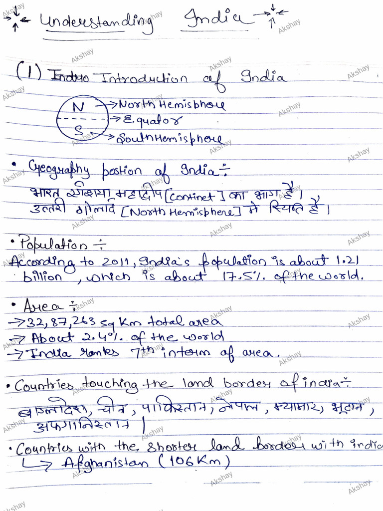 Understanding India (Unit 1 - Introduction of India) | PDF