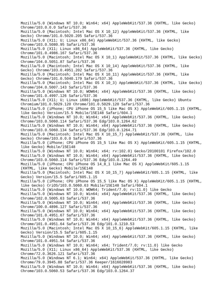 CF Useragent | PDF | Safari (Web Browser) | Mac Os