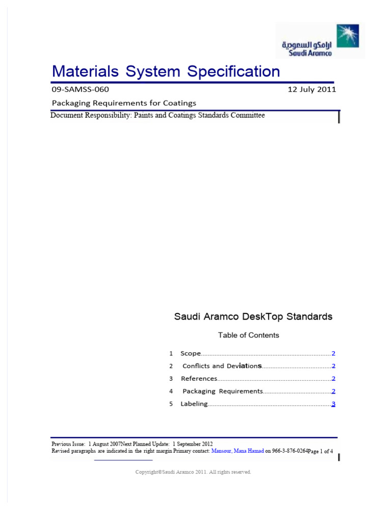 09 Samss 065 | PDF | Specification (Technical Standard) | Packaging And Labeling