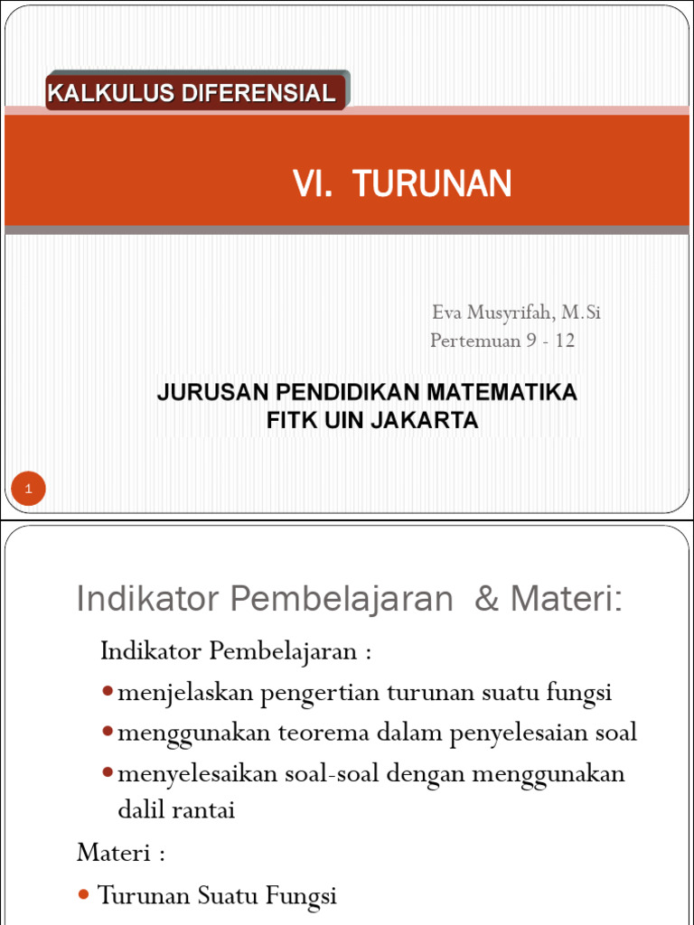 Kalkulus Diferensial Turunan print | PDF