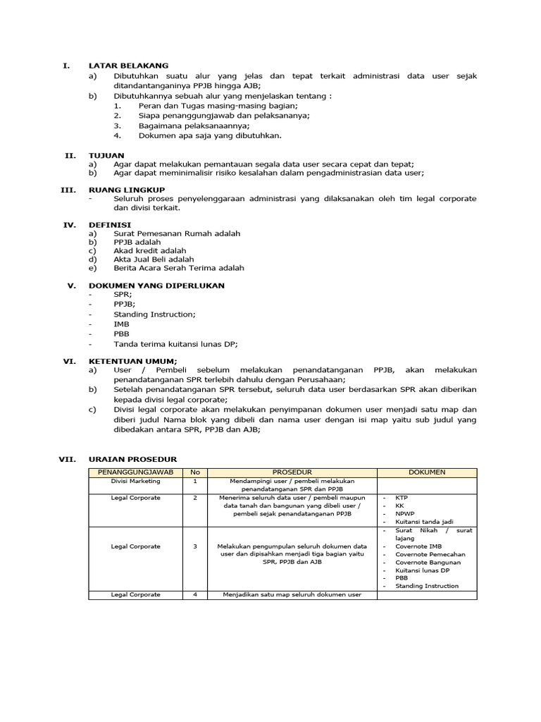 Prosedur Administrasi Data User | PDF