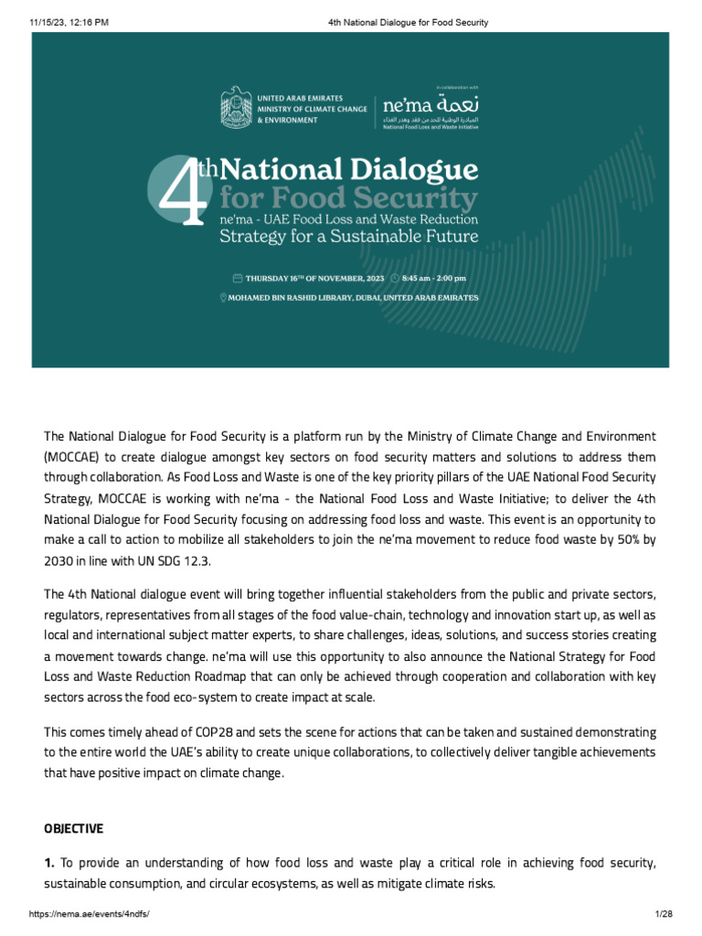 Agenda - 4th National Dialogue For Food Security | PDF | Food Security ... Agenda - 4th National Dialogue For Food Security | PDF | Food Security ...