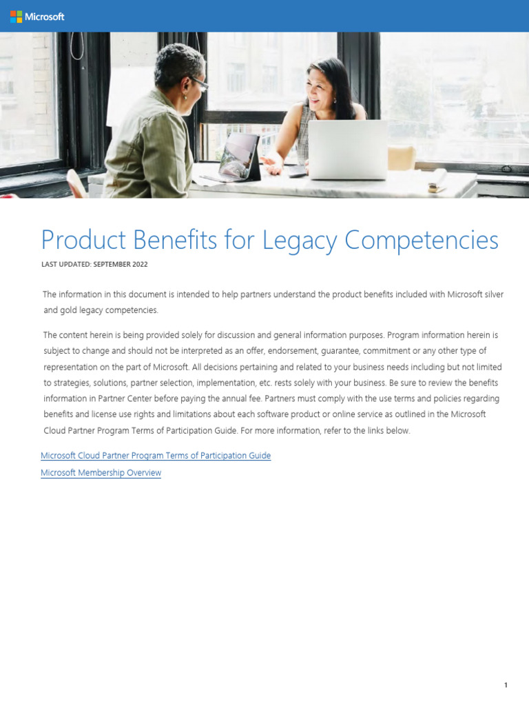 Microsoft Legacy Competencies Benefits Guide | PDF | Microsoft Windows | Microsoft