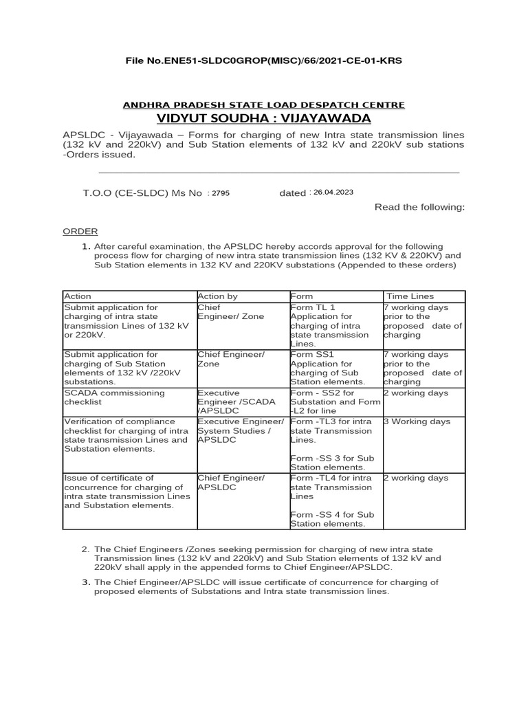 Guidelines For Charging of New Intrastate Lines and Elements | PDF ...