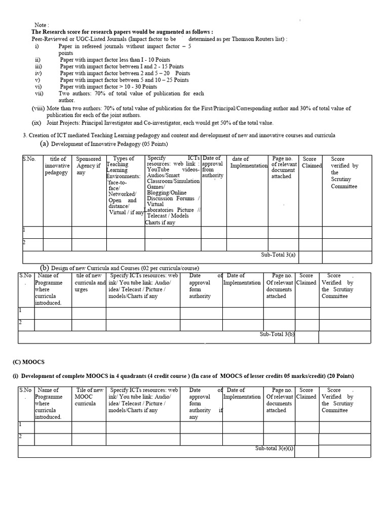 (Viii) (Ix) : The Research Score For Research Papers Would Be Augmented ...