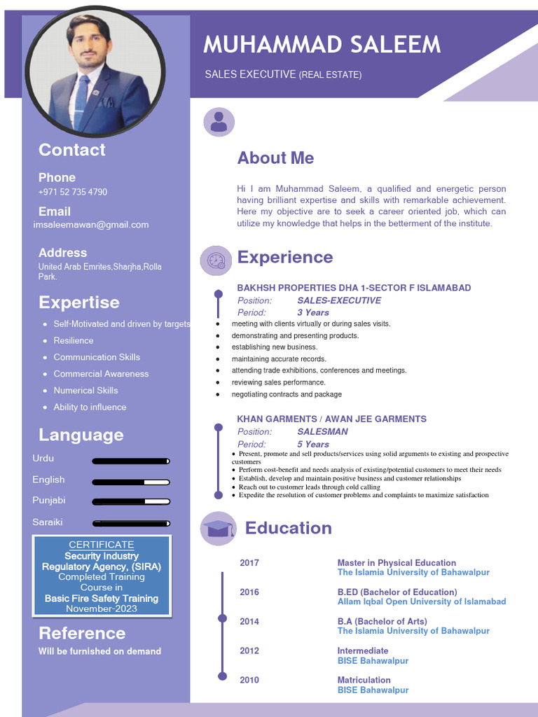 Muhammad Saleem (CV) | PDF | Sales | Human Communication