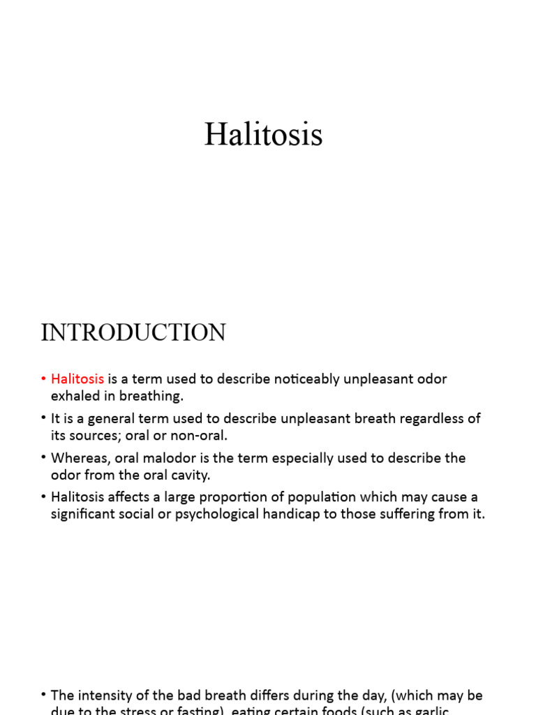 Understanding Halitosis: Causes & Treatment | PDF | Periodontology ...