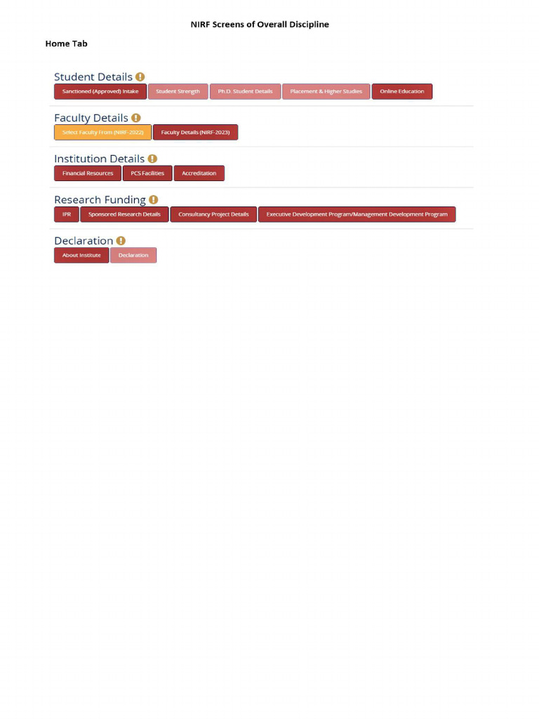 NIRF 2023 User Manual IR - 23 For Reference | PDF