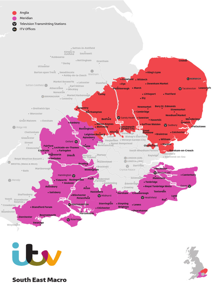 ITV Map SOUTH EAST MACRO | PDF | English Football League | Association ...