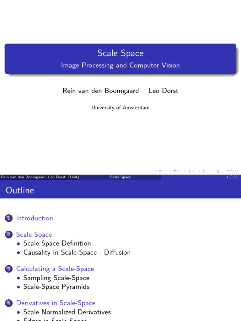 Scalespace Slides | PDF | Image Processing | Mathematics
