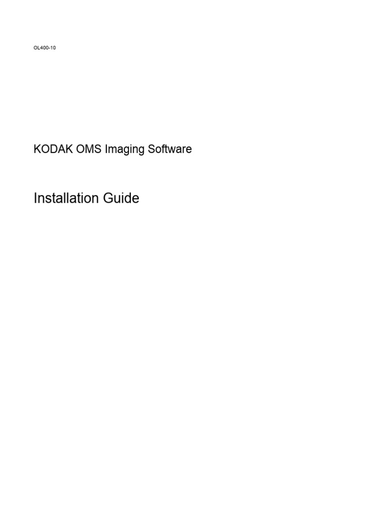 OL400 KodakOMS软件安装手册 | PDF | Installation (Computer Programs) | Windows Vista