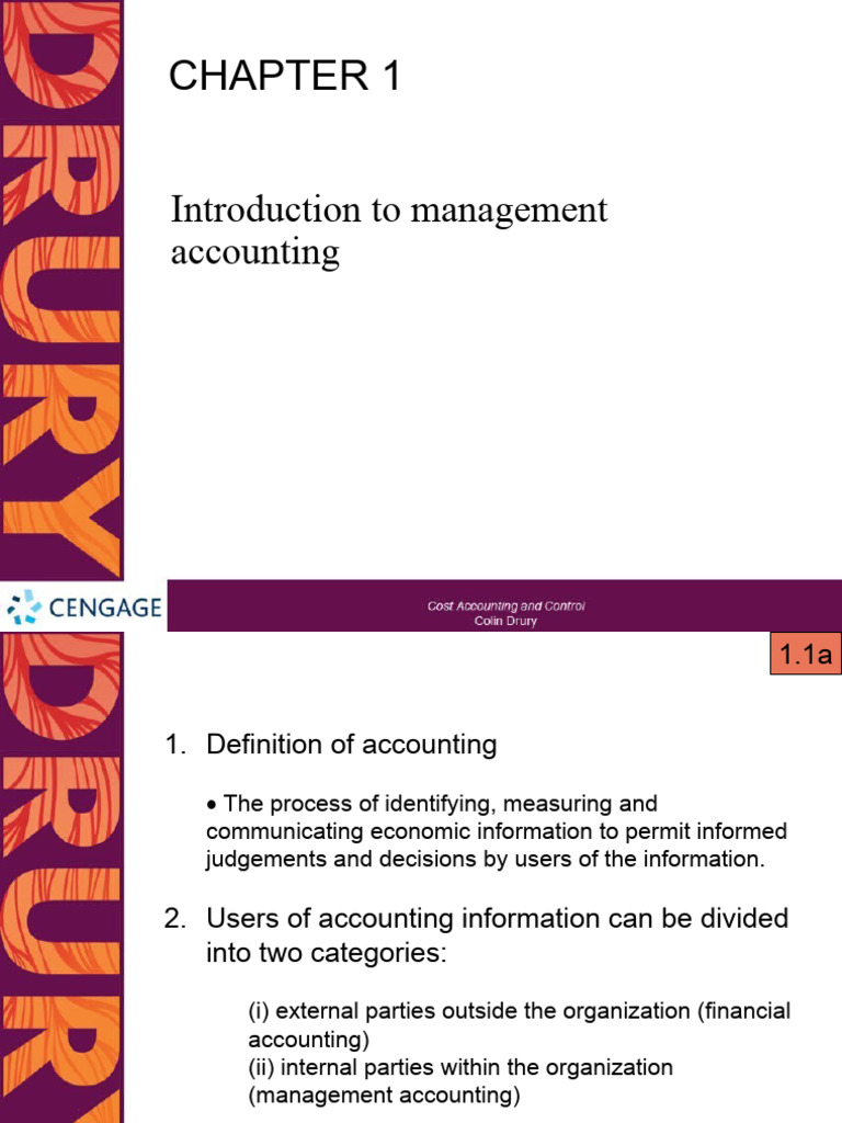 Cost Chapter 1 Introduction To Management Accounting | PDF | Management Accounting | Accounting