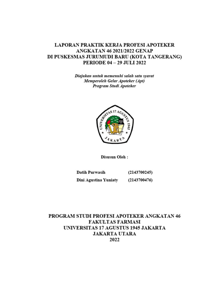LAPORAN PKPA PUSKESMAS | PDF