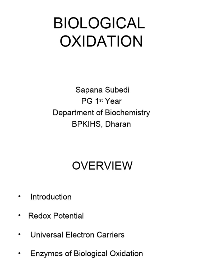 Biological Oxidation | Download Free PDF | Nicotinamide Adenine ...