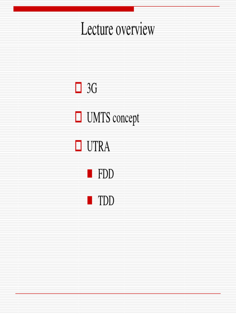 Lecture overview. UMTS concept UTRA FDD TDD | PDF | High Speed Packet Access ...