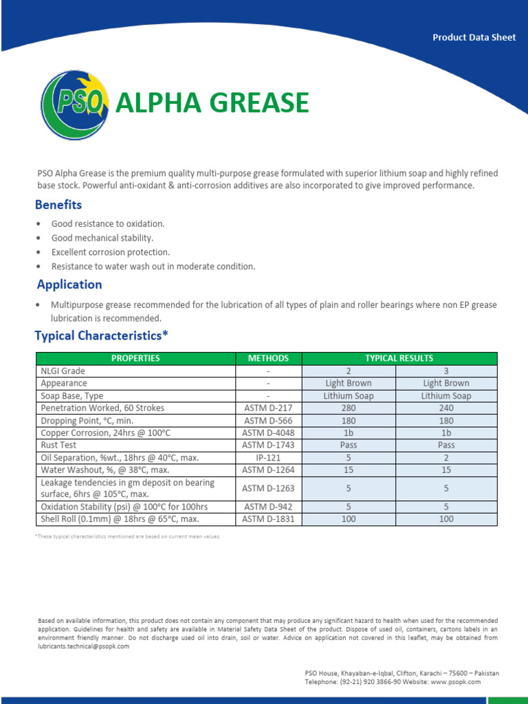 Pso Alpha Grease | PDF | Building Engineering | Secondary Sector Of The ...