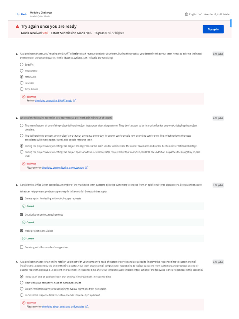 Coursera Org Learn Project Initiation Google Exam DbyCq Module 2 | PDF
