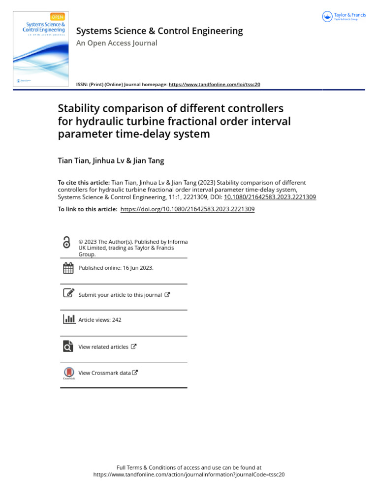 Stability Comparison of Different Controllers For Hydraulic Turbine Fractional Order Interval ...