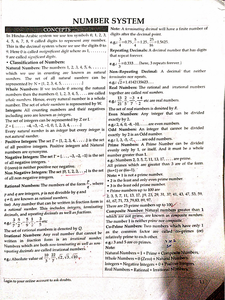 number system formulas | PDF