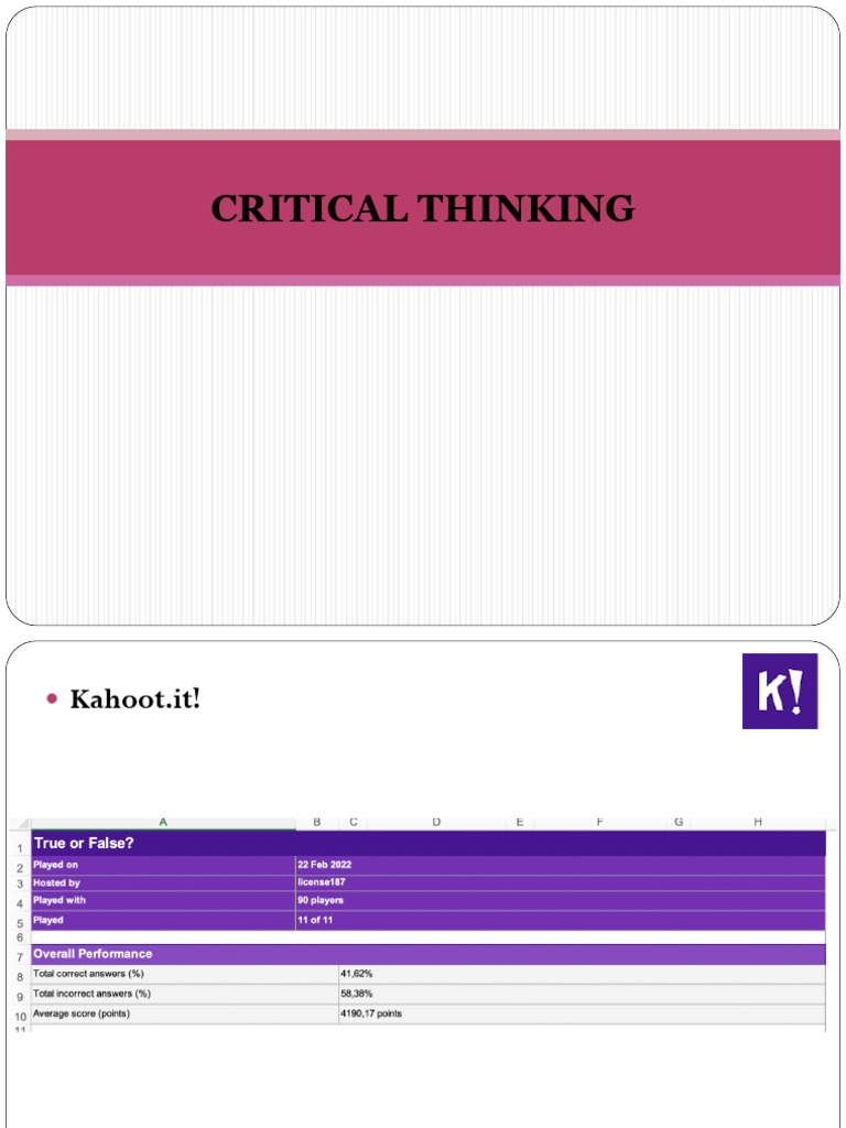 Critical Thinking | PDF | Deductive Reasoning | Argument