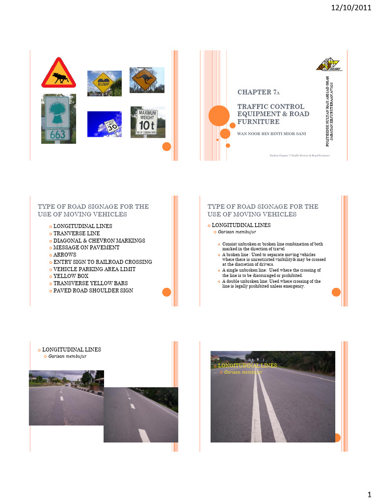 CHAPTER 6a ROAD FURNITRE | Download Free PDF | Road | Traffic