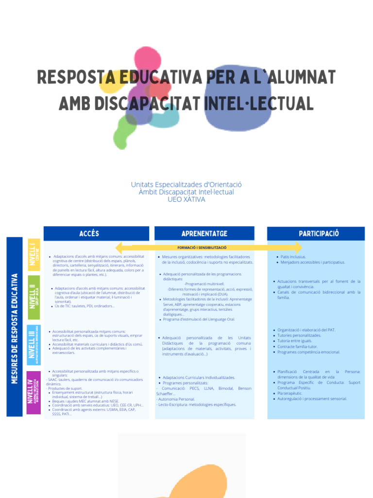 Resposta Educativa Discapacitat Intel Lectual | PDF