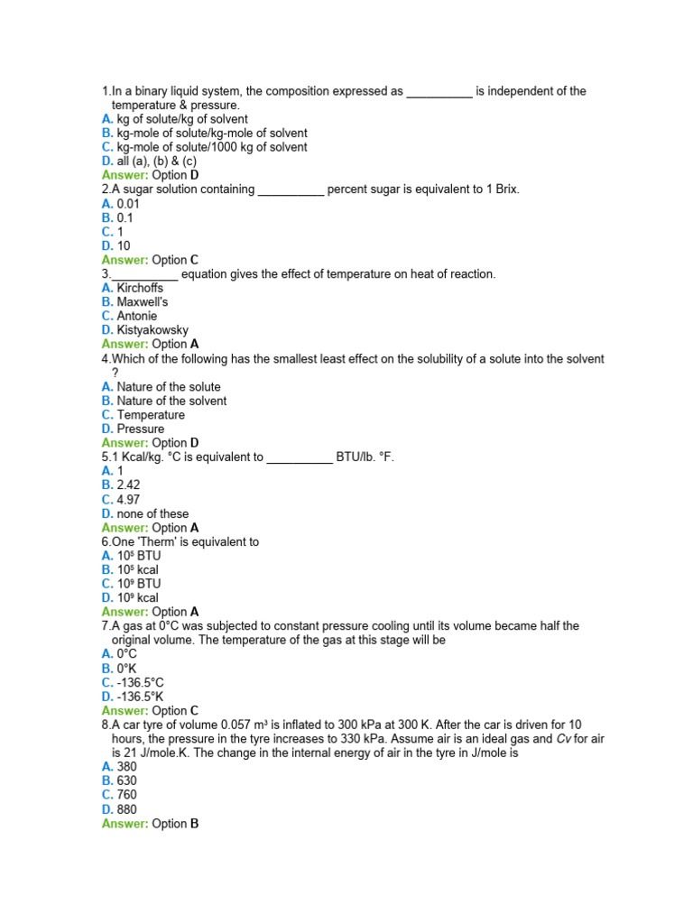 UPDA Answers Stoichiometry 3 | PDF | Heat | Pressure
