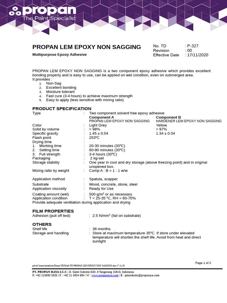 TD_PROPAN_EPOXY_BOND | PDF | Adhesive | Epoxy