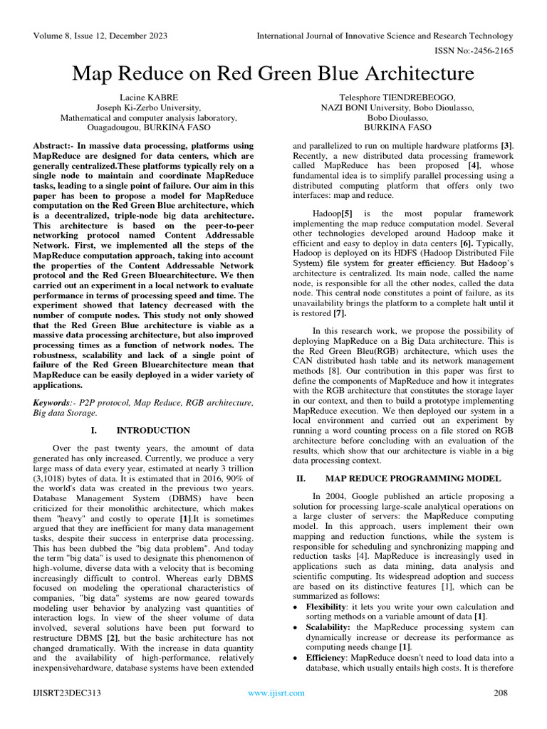 Map Reduce On Red Green Blue Architecture | PDF | Map Reduce | Apache Hadoop