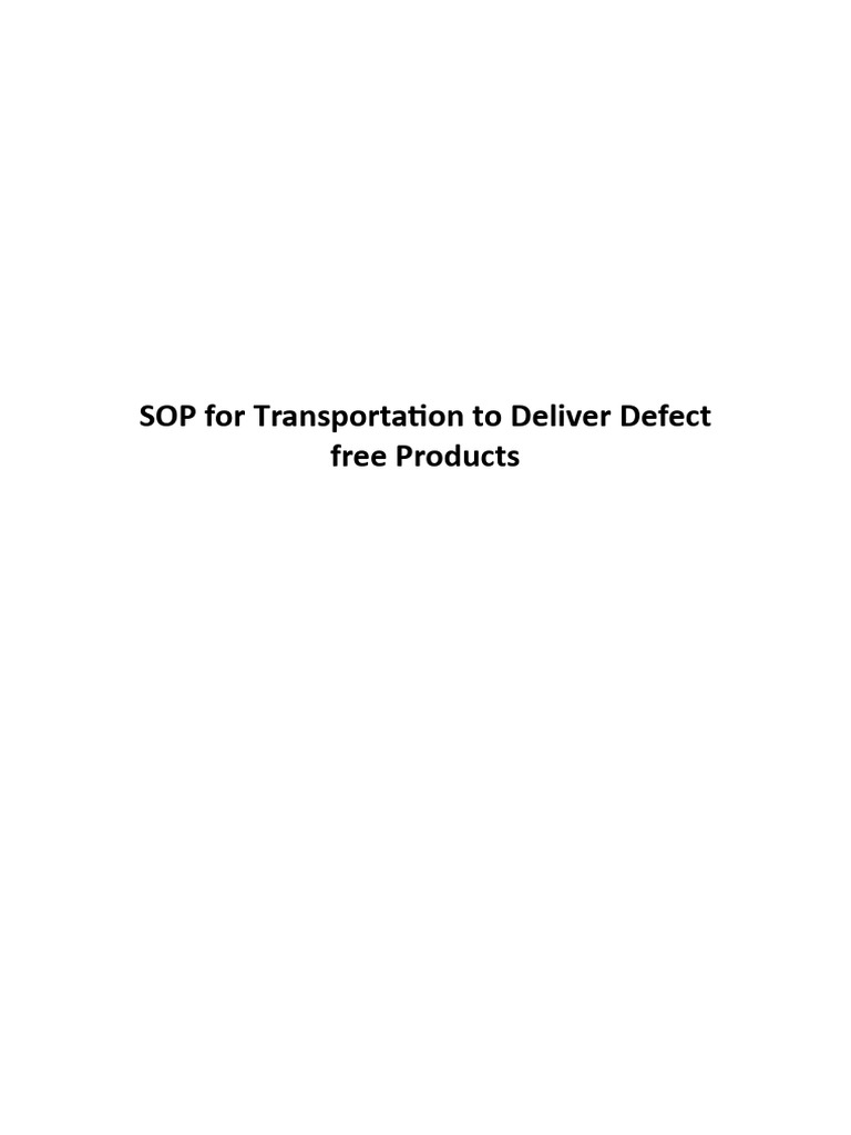 20 SOP For Transportation To Deliver Defect Free Prod | PDF | Logistics ...