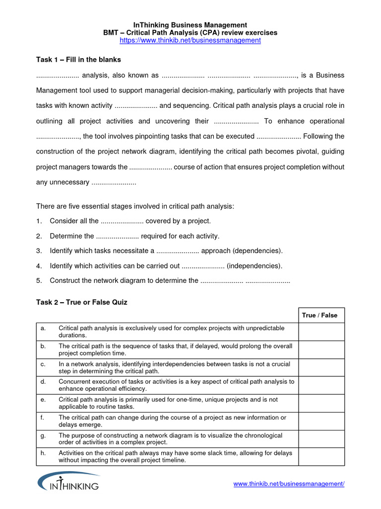 BMT HL Critical Path Analysis- Revision Sheet | PDF | Systems Theory | Applied Mathematics