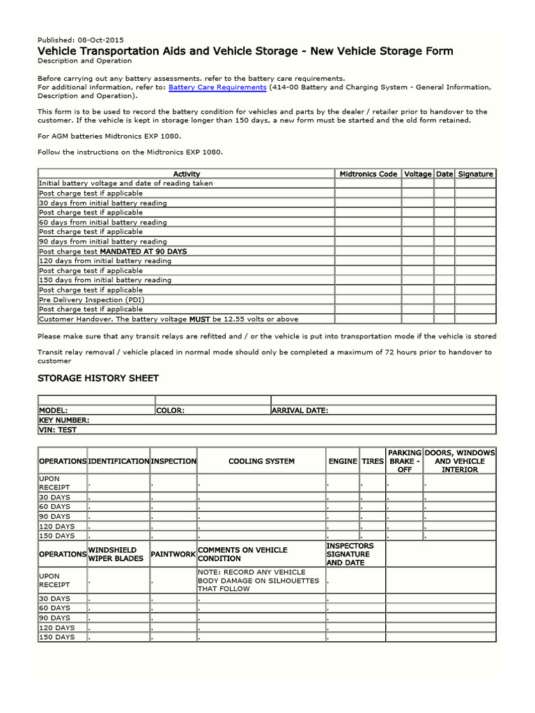 Storage Sheet | PDF | Vehicles | Car
