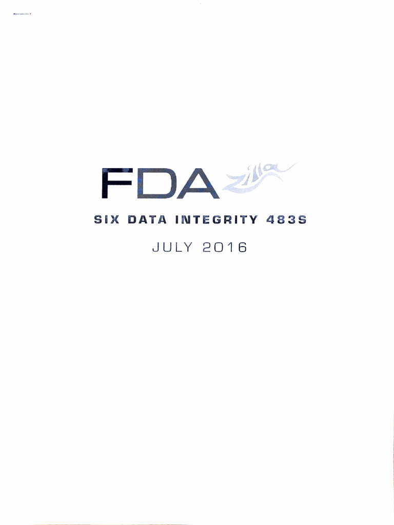 FDA Six Data Integrity 483s | PDF | Food And Drug Administration
