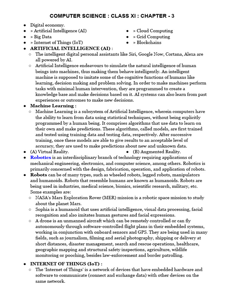 Computer Science - Class Xi & Class Xii-Notes | PDF | Malware | Cloud ...
