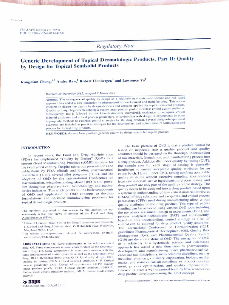 Topical Generic Development-Part II | PDF | Pharmaceutical Formulation ...