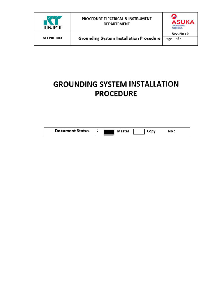 Grounding System Installation Guide | PDF | Electrical Connector ...