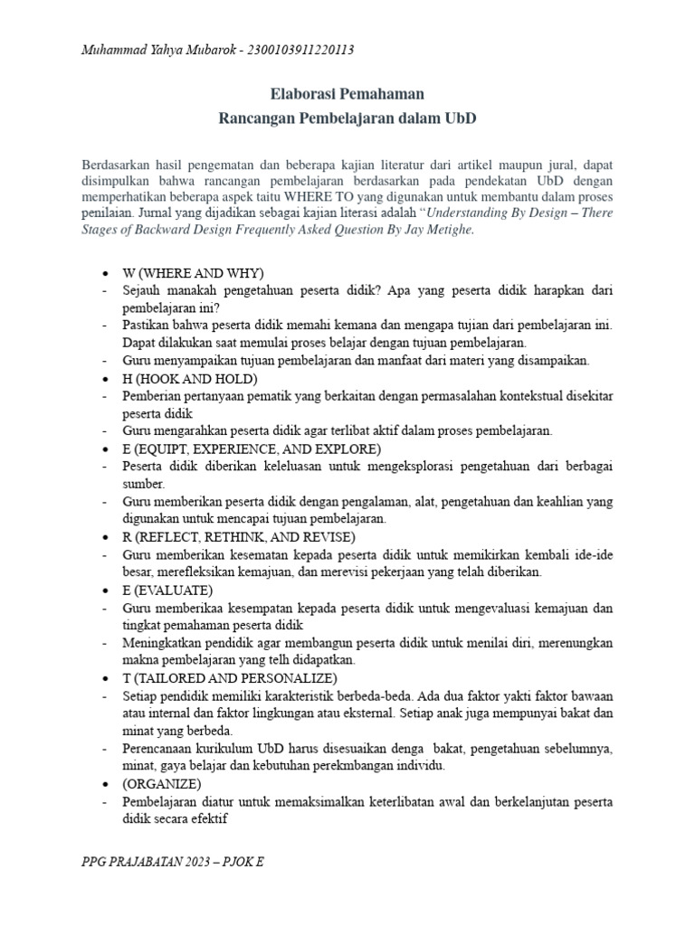 Elaborasi Pemahaman T5 | PDF | Karier & Perkembangan | Seni