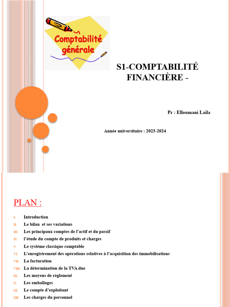 Cours Complet de Comptabilité Financière Fsjes Jdida | PDF | Bilan comptable | Business