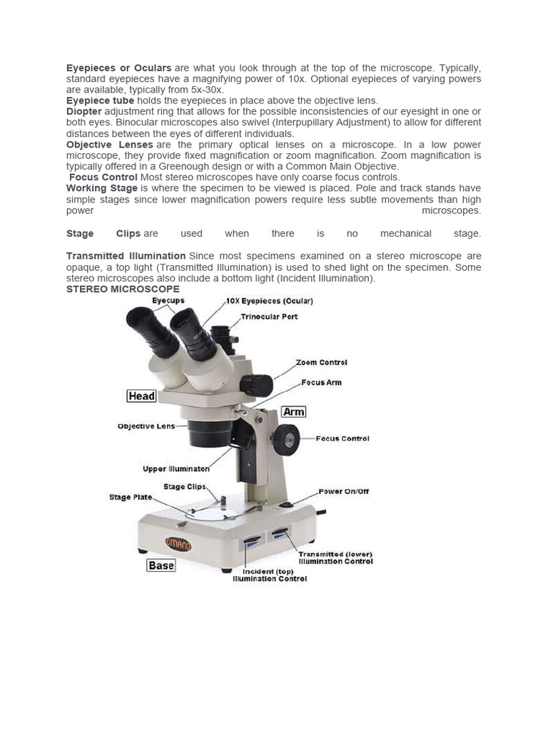 Microscope Parts and Functions | PDF | Glass Engineering And Science ...