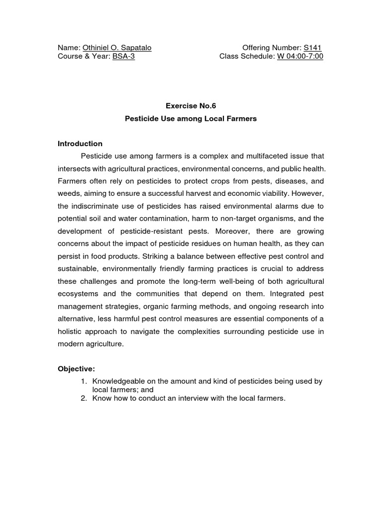 Lab 6 Niel | PDF | Agriculture | Pesticide