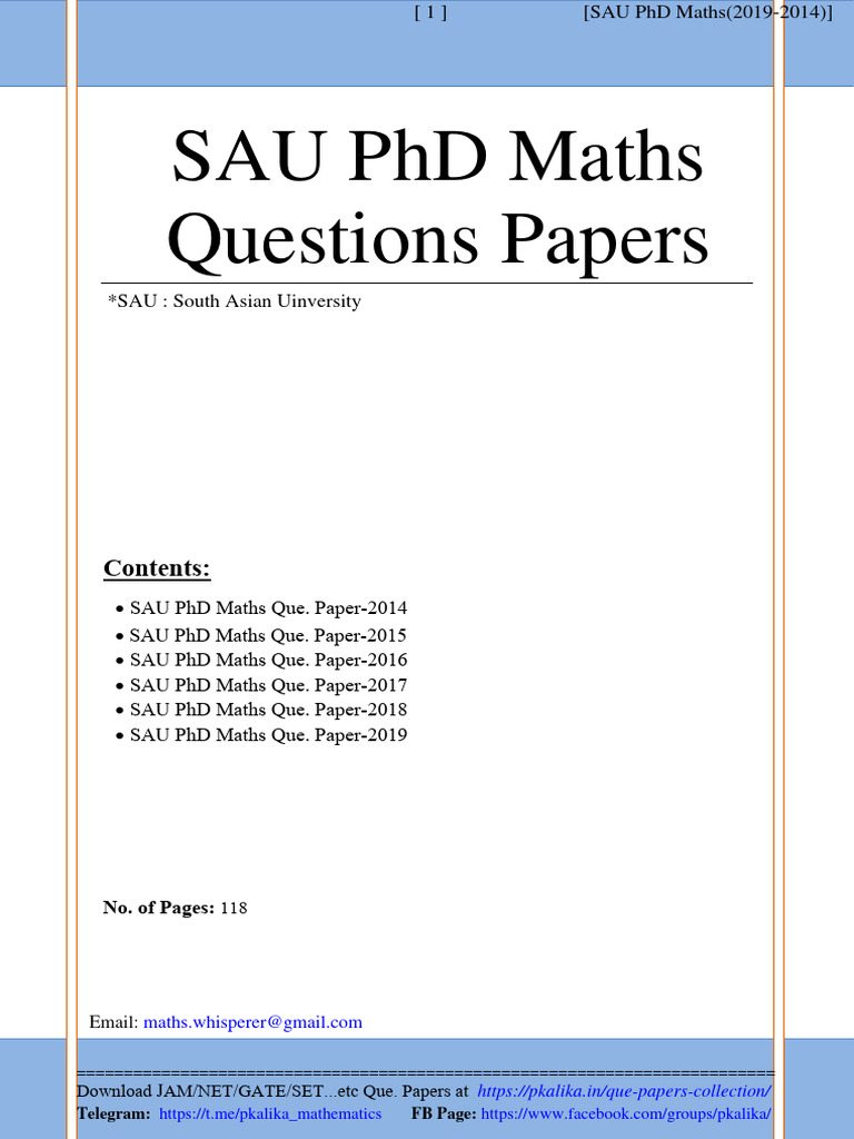 Sau PHD Maths 2019 2014 118pages | PDF | Partial Differential Equation ...