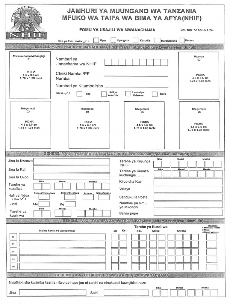 NHIF FORM (2)-1 | PDF