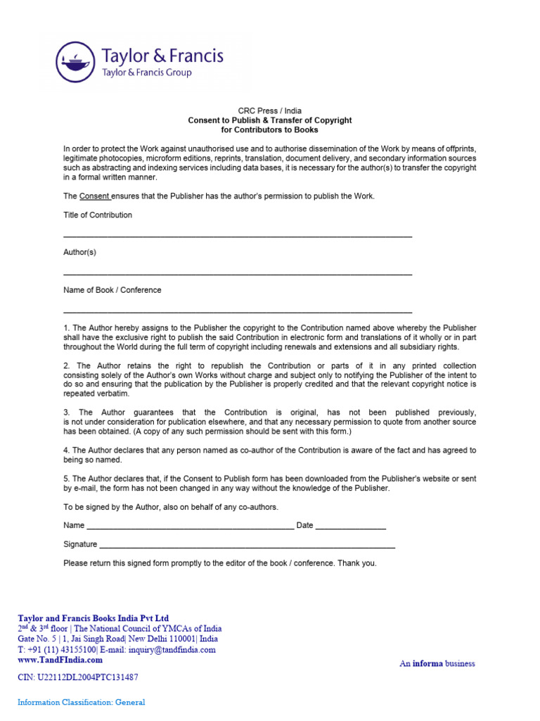 Copyright Form | PDF | Copyright | Publishing