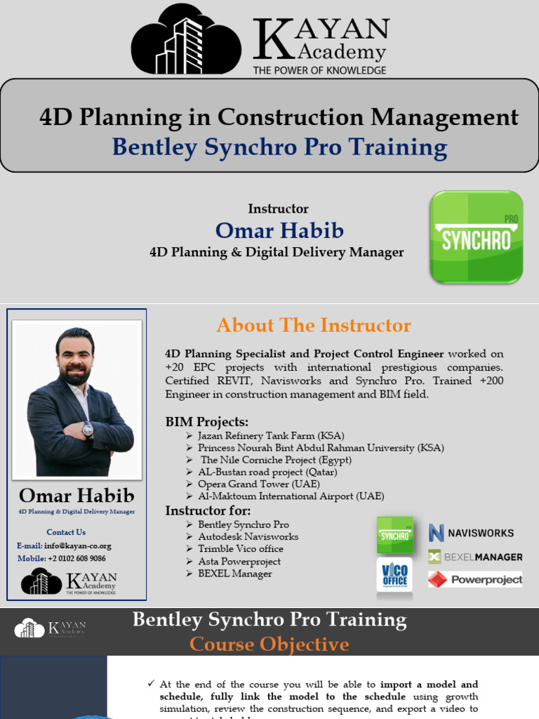 4D Planning Course - Synchro Pro 2022 - Kayan | PDF | 3 D Computer ...