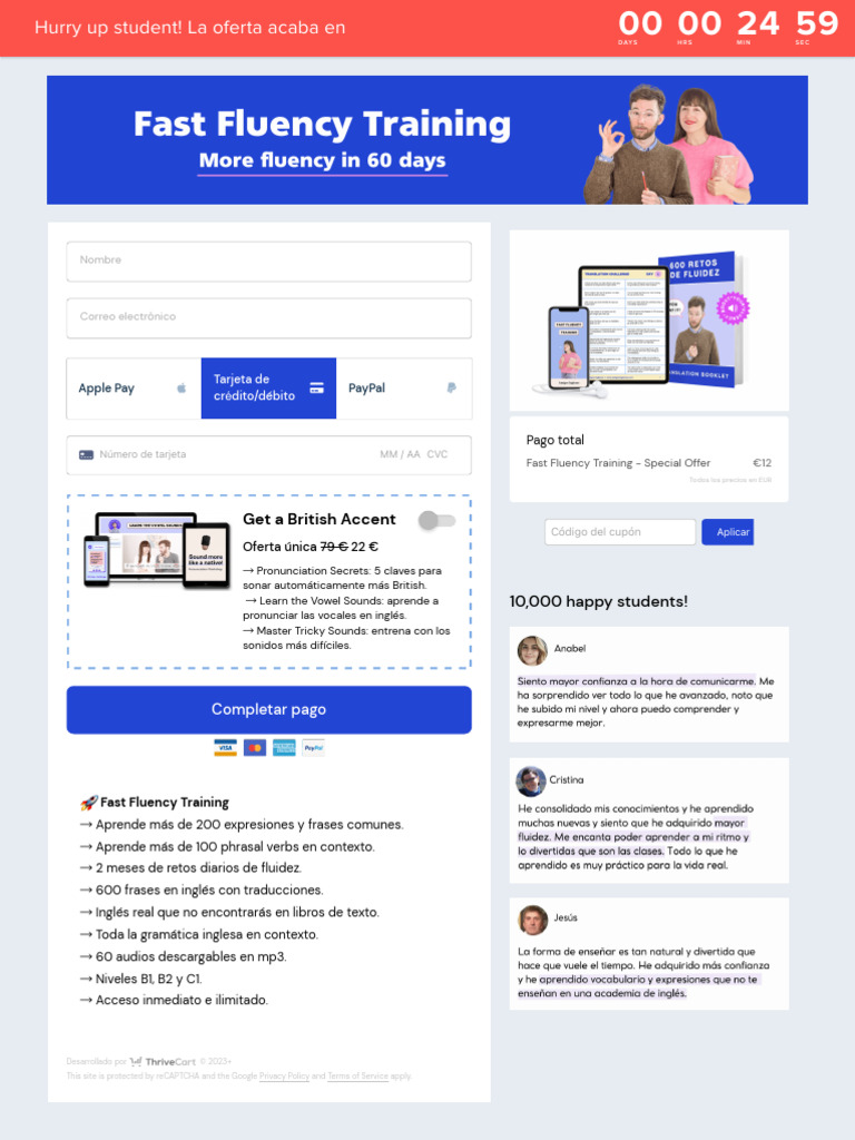 Fast Fluency Training - Special Offer Desarrollado Por ThriveCart | PDF ...
