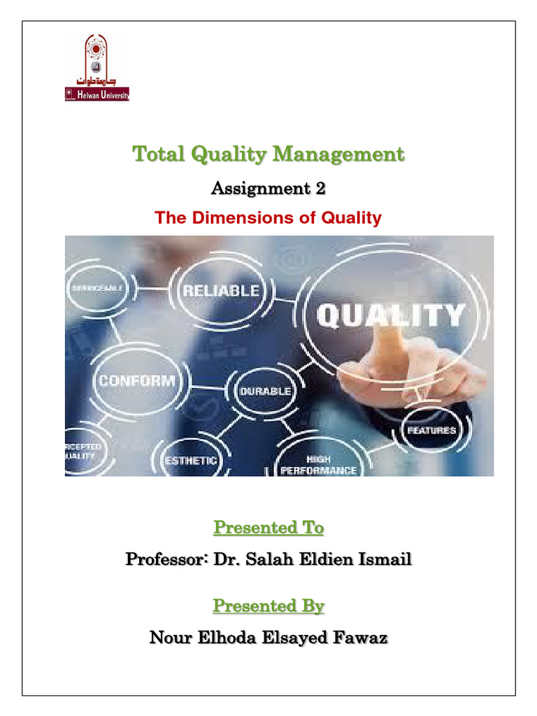 TQM First Assignment | PDF | Credibility | Business